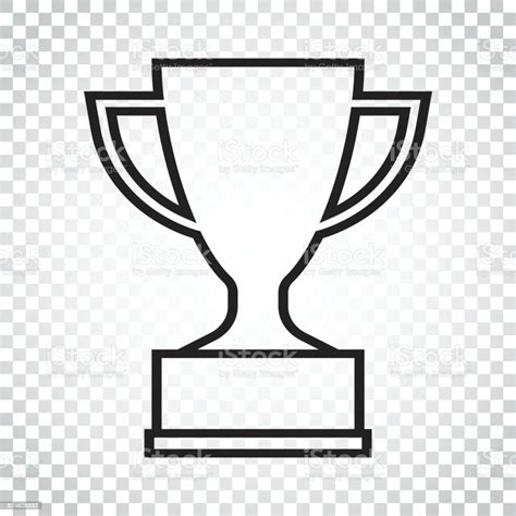 선 스타일에 트로피 컵 평면 벡터 아이콘입니다 간단한 상자 기호입니다 격리 된 배경에 검은 그림 간단한 비즈니스 개념 그림입니다 Championship에 대한 스톡 벡터