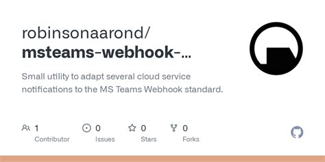 Github Robinsonaarondmsteams Webhook Adapter Small Utility To Adapt Several Cloud Service