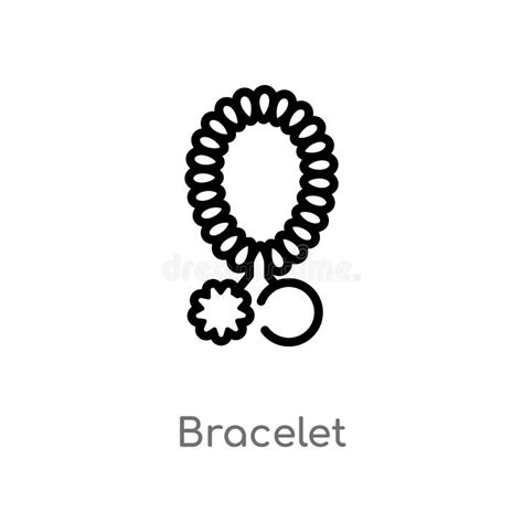 Outline Bracelet Vector Icon Isolated Black Simple Line Element