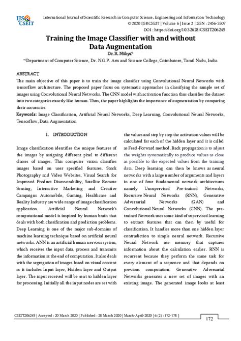 pdf training the image classifier with and without data augmentation