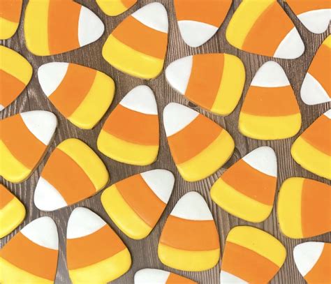 Mini Halloween Candy Corn Sugar Cookies One Dozen Etsy Halloween