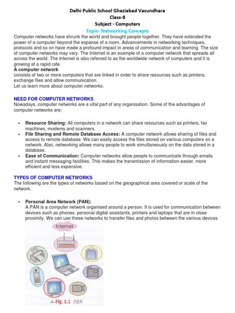 Class 8 Networking Concepts Part 1 Pdf Pdf Network Topology