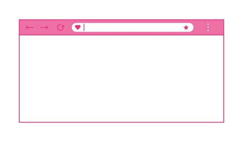 Pink Web Browser Window With Heart In Flat Style Vector Illustration