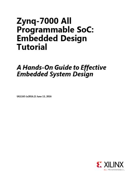 Zynq 7000 All Programmable Soc Embedded Design Tutorial A Hands On