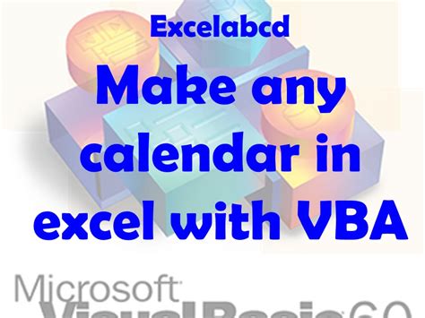 Lesson Make Any Calendar In Excel With VBA Excelabcd