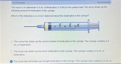 solved the nurse is to administer 0 4 ml of medication x