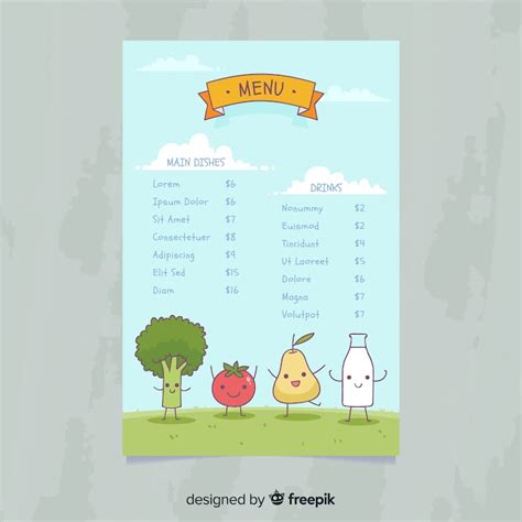 분수 일러스트 메뉴판 이미지 Freepik에서 무료 다운로드