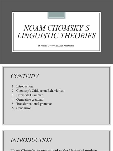 Noam Chomskys Linguistic Theories Pdf Syntax Language Acquisition