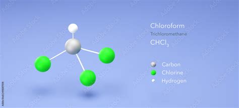 Chloroform Molecule Molecular Structure Trichloromethane 3d Model Structural Chemical