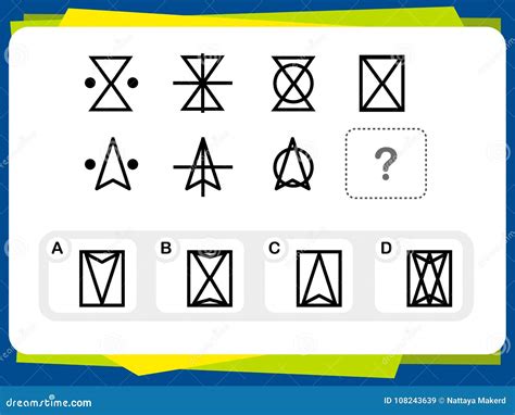 Practice Questions Worksheet For Education And Iq Test Stock Vector