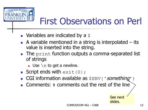 Perl Fundamentals Introduction To Perl As A Server Side Technology