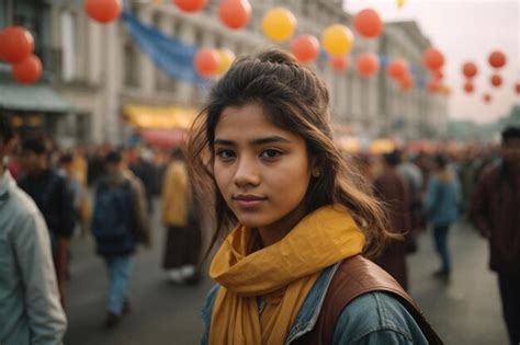 Chica joven en el baño al lado Foto Premium