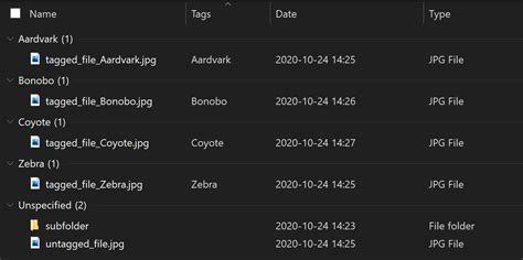 Windows Explorer Group By Tags But Show Subfolders First Super User