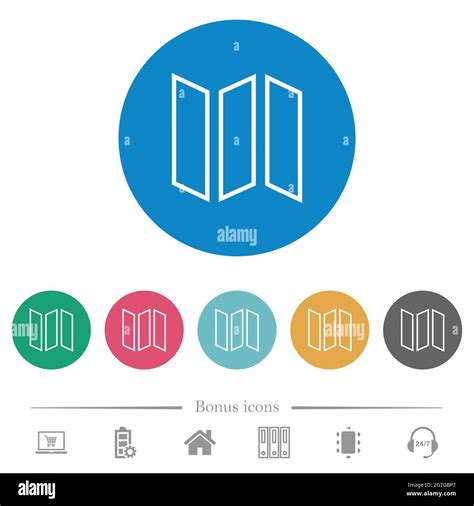 collapsible map outline flat white icons on round color backgrounds 6