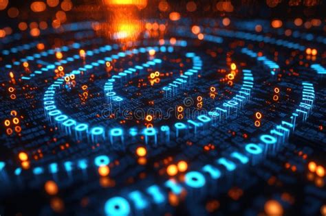Abstract Digital Background Showing Blue Binary Code With Glowing