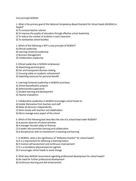 Core Principle Of Ncbssh Pdf