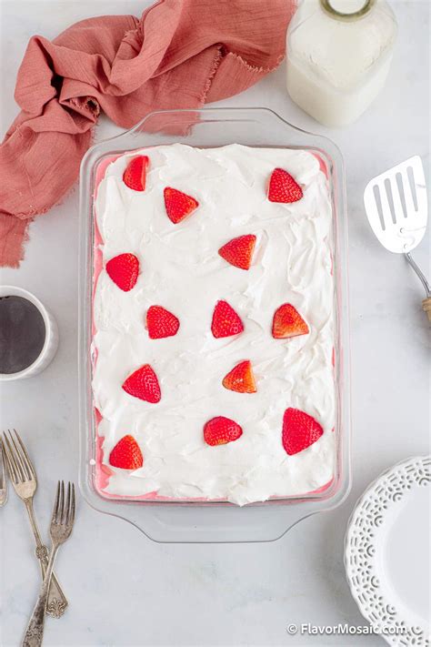 Strawberry Jello Lasagna Dessert No Bake Flavor Mosaic