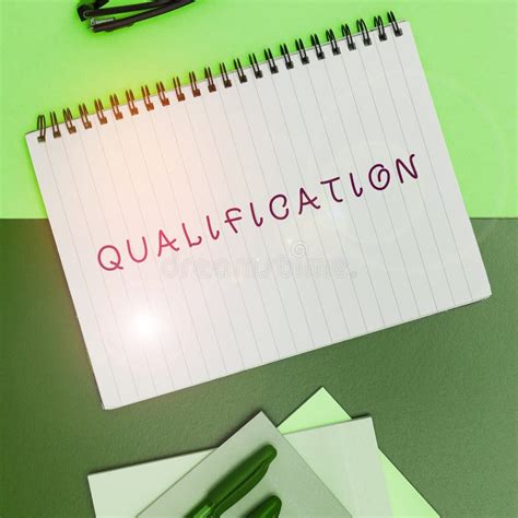 Hand Writing Sign Qualification Concept Meaning Officially Permission And Certification To