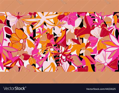 Hand Drawn Floral Abstract Seamless Pattern Vector Image