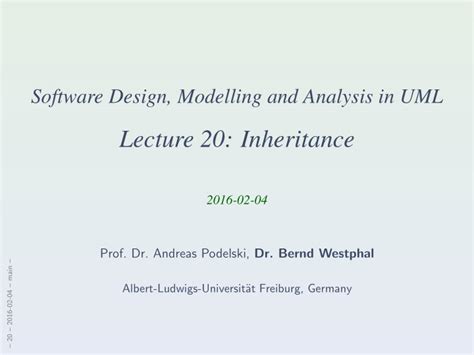 Ppt Lecture 20 Inheritance 2016 02 04 Prof Dr Andreas Podelski