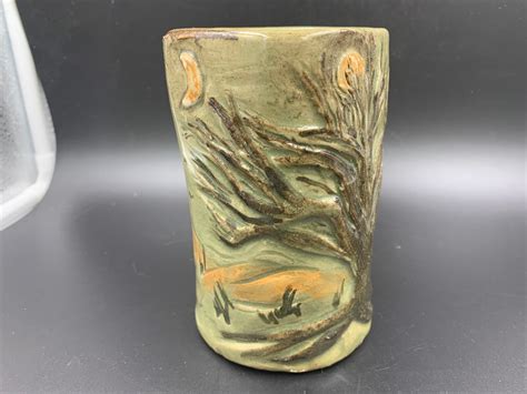Tree Of Life Pottery Vase Artist Signed Etsy