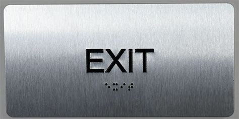Exit Sign Tactile Touch Braille Sign The Sensation Line Tactile Signs