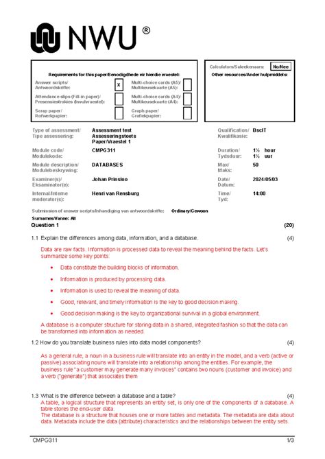 Cmpg311 Semester Test Memo Calculatorssakrekenaars Nonee