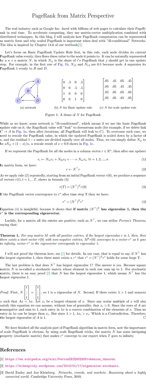 pagerank from matrix perspective networks course blog for info 2040