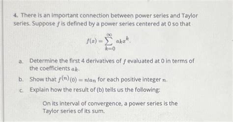 Solved 1 Finding Coefficients In A Power Series Expansion