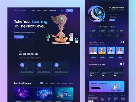 Edu Future Online Course Web Ui Full Website Ui On Behance