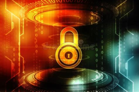 World Map With Closed Pad Lock And Binary Code Background Cyber