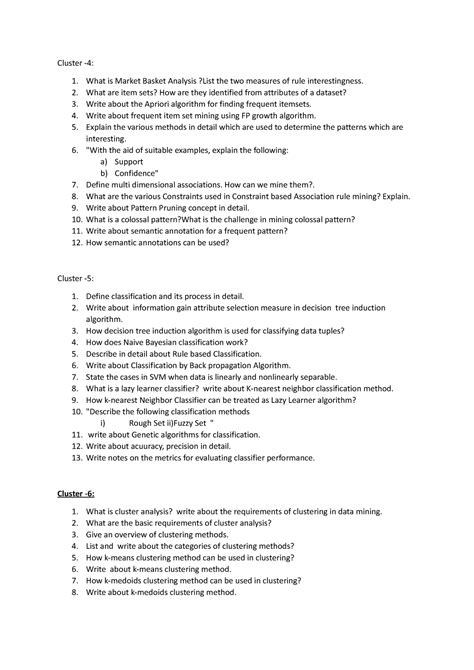 Cluster 4 5 6 Units It Is Useful For Examination Purpose Cluster 4