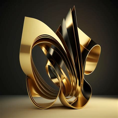 Premium Photo Abstract Gold Line 3d Render Ai Generative
