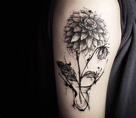 Dahlia Flower Tattoos