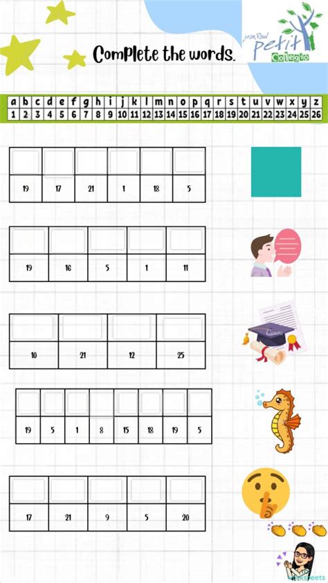Code Words 1 Interactive Worksheet Topworksheets
