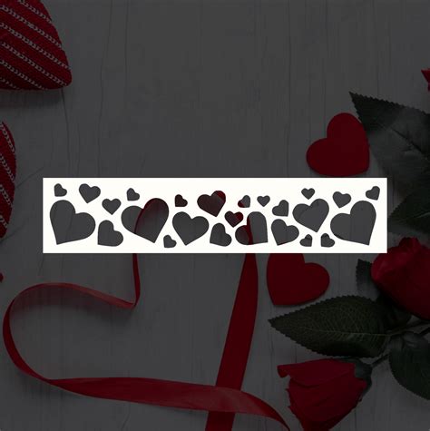Hearts Edge Border Reusable Stencil Many Sizes Makerplace By Michaels