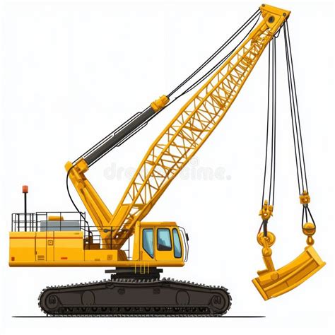 Crawler Crane Isolated On White Background Heavy Machinery Isolated On