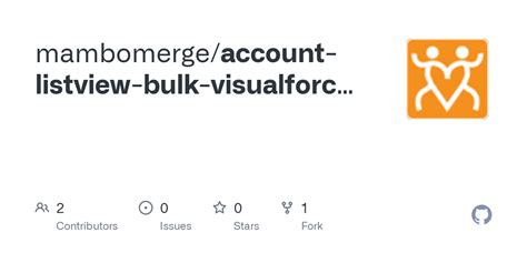 github mambomerge account listview bulk visualforce recipe