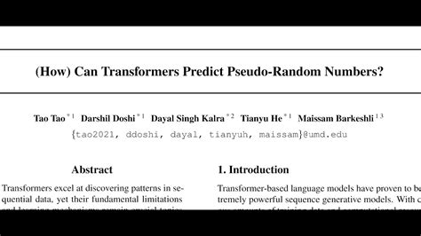 How Can Transformers Predict Pseudo Random Numbers Youtube