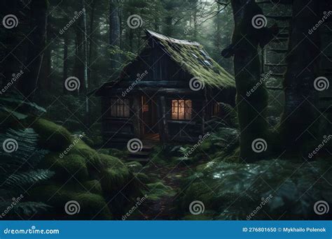 Abandoned Cabin In The Forest Neural Network AI Generated Stock Illustration Illustration Of