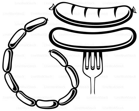 Sausages Clipart Black And White