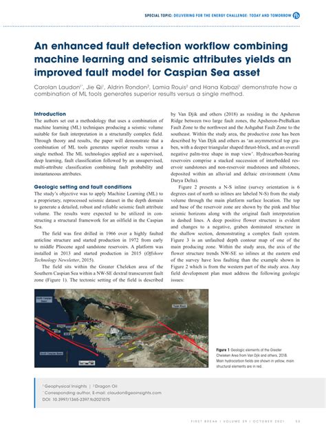 Pdf An Enhanced Fault Detection Workflow Combining Machine Learning And Seismic Attributes