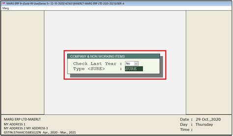 How To Delete All Non Working Items In Marg Software