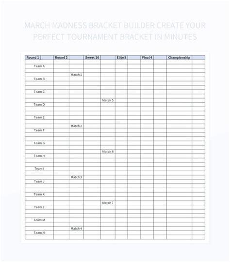 Free Bracket Builder Templates For Google Sheets And Microsoft Excel Slidesdocs