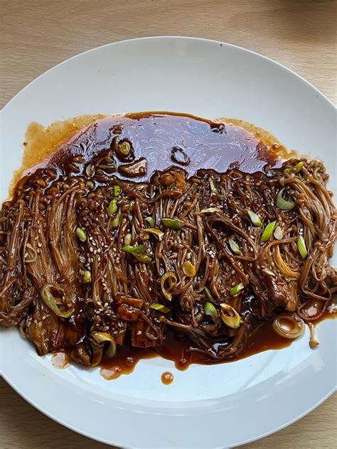 Receta De Setas Enoki Con Salsa Coreana