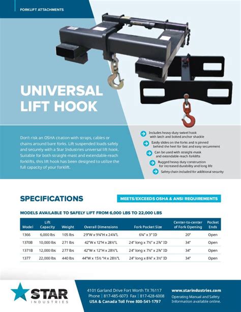 Forklift Hook Attachment Universal Fit Lift Hooks Forklift Attachments