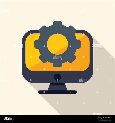 Desktop Computer Displaying A Gear Representing The Concept Of