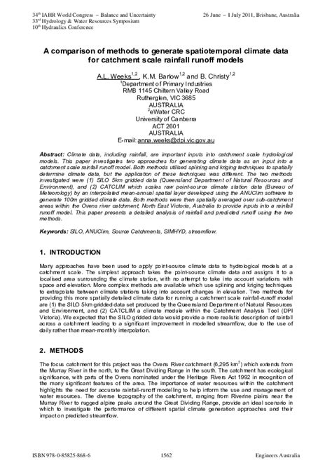 Pdf A Comparison Of Methods To Generate Spatiotemporal Climate Data