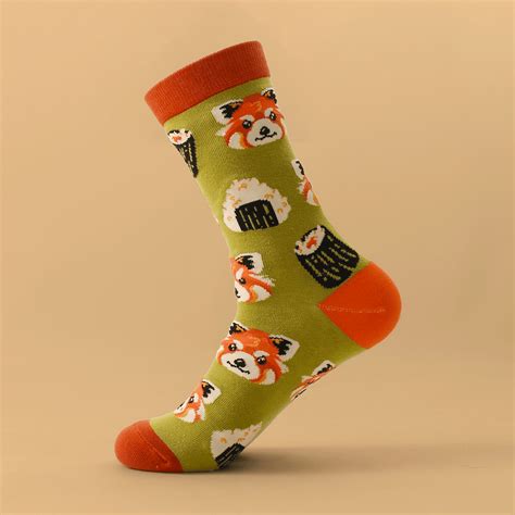 Sushi Red Pandas Art Socks Kabujiro
