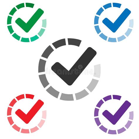 Colored Vector Illustration With Checkmark Icon Set Stock Vector Illustration Of Checkmark
